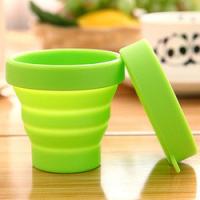 China Candy Color 170ml Silicone Travel Mug Rose Silicone Collapsible Travel Cup for sale