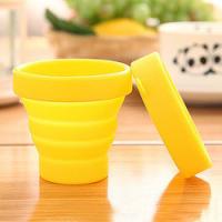 China Candy Color 170ml Silicone Travel Mug Rose Silicone Collapsible Travel Cup for sale