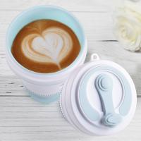 China 550ml 18oz Collapsible Silicone Coffee Cup Silicone Household Products White for sale