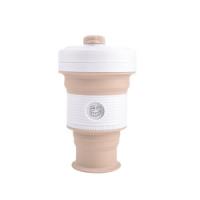 China 550ml 18oz Collapsible Silicone Coffee Cup Silicone Household Products White for sale