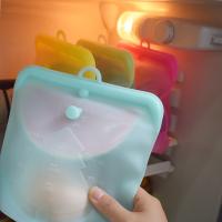 China Airtight Silicone Food Pouches 1500ml Reusable Silicone Bags For Sandwich Snack for sale