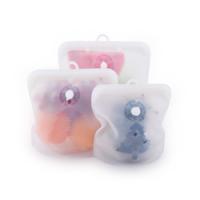 China Airtight Silicone Food Pouches 1500ml Reusable Silicone Bags For Sandwich Snack for sale