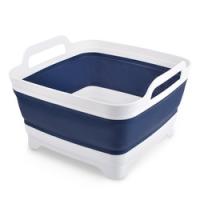 China Collapsible 9L Silicone Strainer Basket Silicone Household Products Blue White for sale