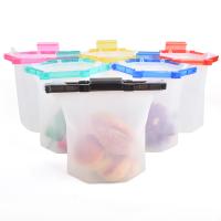China 500ml 1000ml Collapsible Silicone Food Storage Bag Silicone Freezer Bags for sale