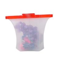 China 500ml 1000ml Collapsible Silicone Food Storage Bag Silicone Freezer Bags for sale