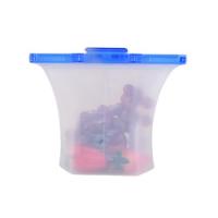 China 500ml 1000ml Collapsible Silicone Food Storage Bag Silicone Freezer Bags for sale