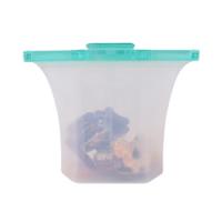 China 500ml 1000ml Collapsible Silicone Food Storage Bag Silicone Freezer Bags for sale