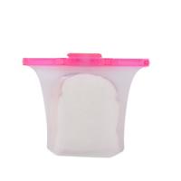China 500ml 1000ml Collapsible Silicone Food Storage Bag Silicone Freezer Bags for sale