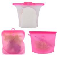 China 1.5L Sandwich Preservation Silicone Food Pouches Reusable Food Storage Bags for sale