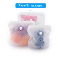 China 1L Liquid Silicone Food Pouches 1000mL Reusable Ziploc Bags Silicone for sale