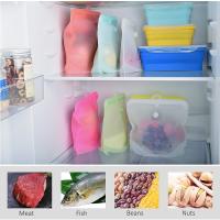 China 1L Liquid Silicone Food Pouches 1000mL Reusable Ziploc Bags Silicone for sale