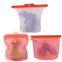 China 1L Liquid Silicone Food Pouches 1000mL Reusable Ziploc Bags Silicone for sale