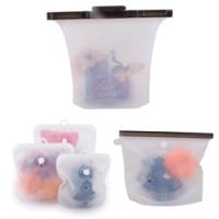 China 1L Liquid Silicone Food Pouches 1000mL Reusable Ziploc Bags Silicone for sale