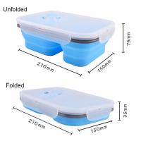 China 2 Compartment Lunch Box Silicone Household Products Collapsible Lunch Containers for sale