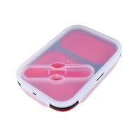 China 2 Compartment Lunch Box Silicone Household Products Collapsible Lunch Containers for sale
