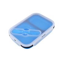 China 2 Compartment Lunch Box Silicone Household Products Collapsible Lunch Containers for sale