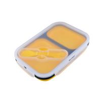China 2 Compartment Lunch Box Silicone Household Products Collapsible Lunch Containers for sale