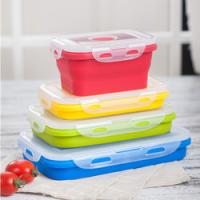 China 800ml 1200ml Silicone Lunch Containers Collapsible Silicone Lunch Box for sale