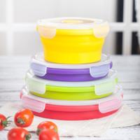 China 800ml 1200ml Silicone Lunch Containers Collapsible Silicone Lunch Box for sale