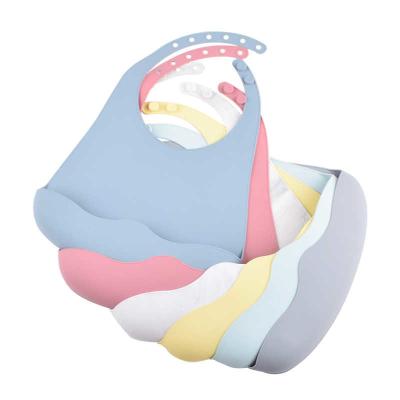 China Silicone Newborn Waterproof Bibs Child Infant Feeding Bib Set Grey for sale