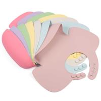 China BPA Free Baby Silicone Feeding Set 141g Silicone Bib With Pocket for sale