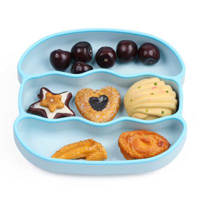 China Silicone Baby Feeding Set 200ml Capacity Silicone Weaning Plate for sale