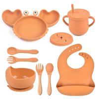 China Crab Baby Silicone Feeding Set Eco Friendly Silicone Weaning Set for sale