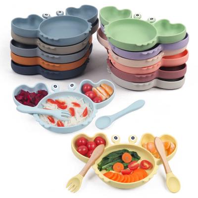 China Crab Silicone Childrens Plates Dishwasher Safe Heat Resistant for sale