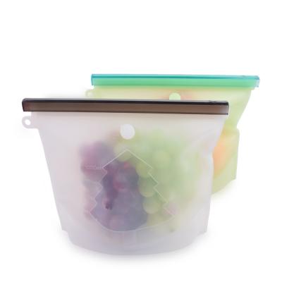 China Clear Ziplock Silicone Sandwich Bags Reusable Silicone Food Bags for sale