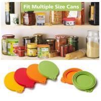 China Silicone Pet Food Can Covers Customized Silicone Products Red Orange for sale