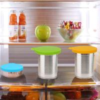 China Silicone Pet Food Can Covers Customized Silicone Products Red Orange for sale