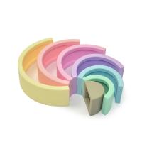 China Rainbow Silicone Building Block Flexible Toys For 0-12 Months Babies Customized Colors for sale