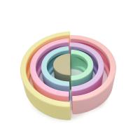 China Rainbow Silicone Building Block Flexible Toys For 0-12 Months Babies Customized Colors for sale