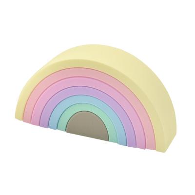 China Rainbow Silicone Building Block Flexible Toys For 0-12 Months Babies Customized Colors for sale