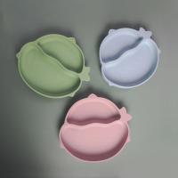China Non-Slip And BPA-Free Silicone Childrens Shark Feeding Plate BPA Free Morden Babi Dishes For Toddlers for sale