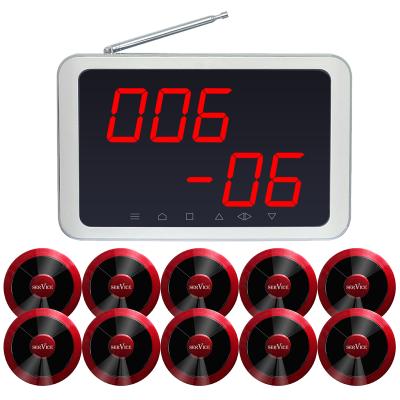 China Wireless Pager Attendant Restaurant Calling System 1 Receiver 10 Call Buttons for Clinics and Dentists 1800 Cafes for sale