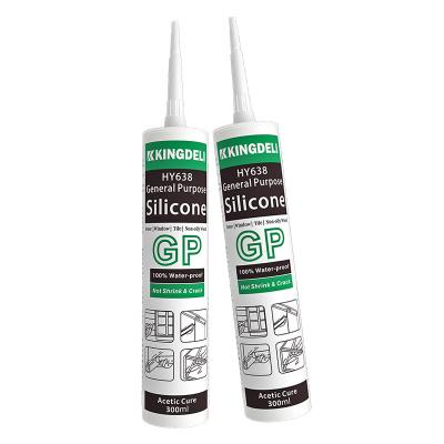 China GP RTV Acetic Cure Silicone Sealant Paintable Silicone Caulk Glue For Stone for sale