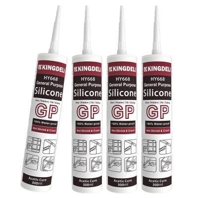China GP Glass RTV Acetic Cure Silicone Sealant Adhesives Glue for sale