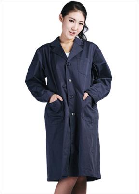 China EMF Shielding Anti Electromagnetic Metal Fiber Clothing Dark Blue 100% Cotton for sale