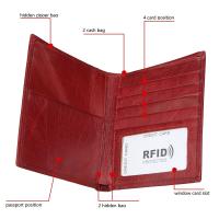 China RFID Blocking Passport Wallet with 10 Card Slots and 2 ID Windows for sale