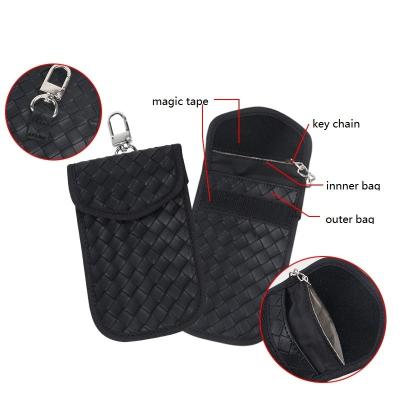 China Anti Spy Car Key Signal Shielding Pouch RFID Blocking Faraday Bag 2 Pack for sale
