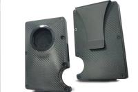 China Carbon Fiber Airtag Anti-RFID Card Holder with RFID Blocking Technology for sale