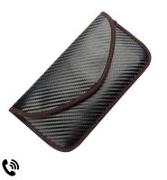 China RFID Blocking Anti Electromagnetic Carbon Fiber Pouch 19x10cm 75dB Shielding for sale
