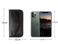 China RFID Blocking Anti Electromagnetic Carbon Fiber Pouch 19x10cm 75dB Shielding for sale