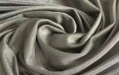 China Silver Fiber Knit Anti Radiation Fabric EMF Protection T Shirt 100% Copper Nickel for sale