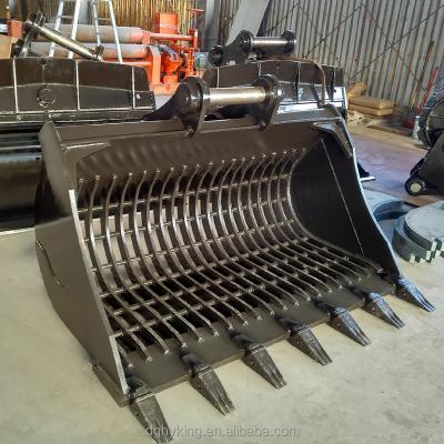China High Performance Wide Skeleton Sieve Bucket for Komatsu PC200 Excavator - 20 Ton Capacity, 1.55m³ Volume, Q345/Q460/NM360/NM400/WH60/Hardox400 Material for sale