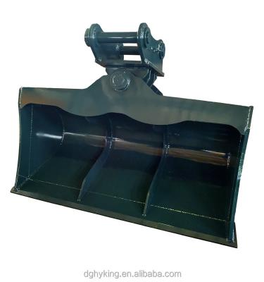 China Excavator Tilt Bucket with 2 pcs Cylinder Design and +/-45 Degree Tilt for 0.97cum Capacity for sale