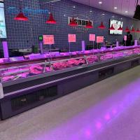 China Butcher Display Meat Chiller , Frost Free No Door Meat Showcase Refrigerator for sale