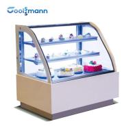 China 53.5 Inch Height Glass Pastry Display Chiller , Double Pane Flat Cake Display Fridge for sale