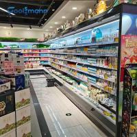 China Refrigerator Open Display Chiller Merchandiser With Anti - Collision Strip for sale